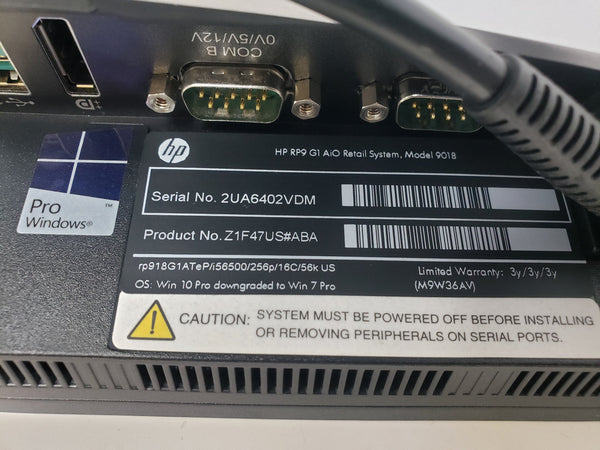 HP RP9 G1 AIO Retail System Model 9018 Z1F47US#ABA | RetailTechOutlet