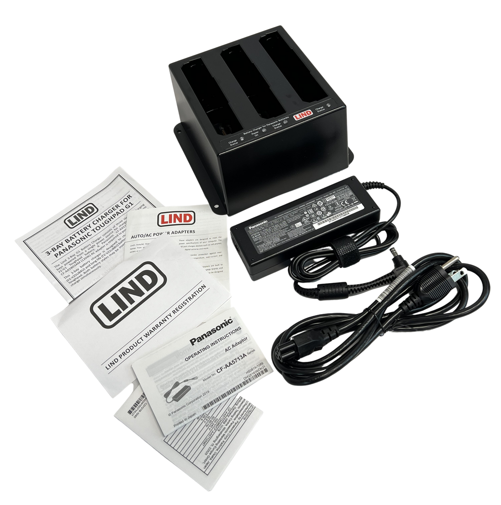 New Panasonic LIND FZ-LND3BAYG1 3 Bay Battery Charger for Toughpad FZ ...