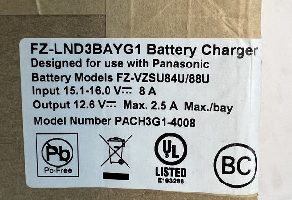 New Panasonic LIND FZ-LND3BAYG1 3 Bay Battery Charger for Toughpad FZ ...