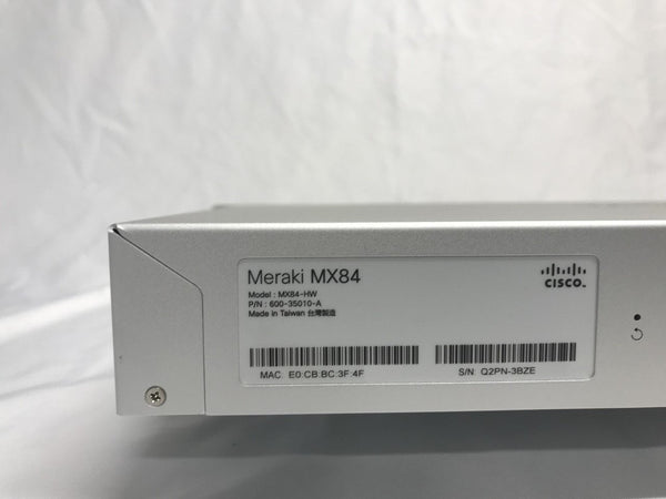 Cisco Meraki MX84-HW Cloud Managed Security Appliance UNCLAIMED ...